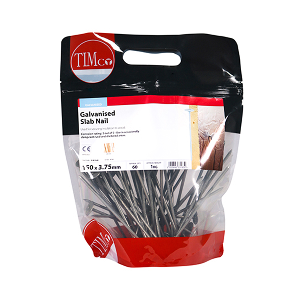 Timco Galvanised Slab Nail 150x3.75mm (1kg) Product