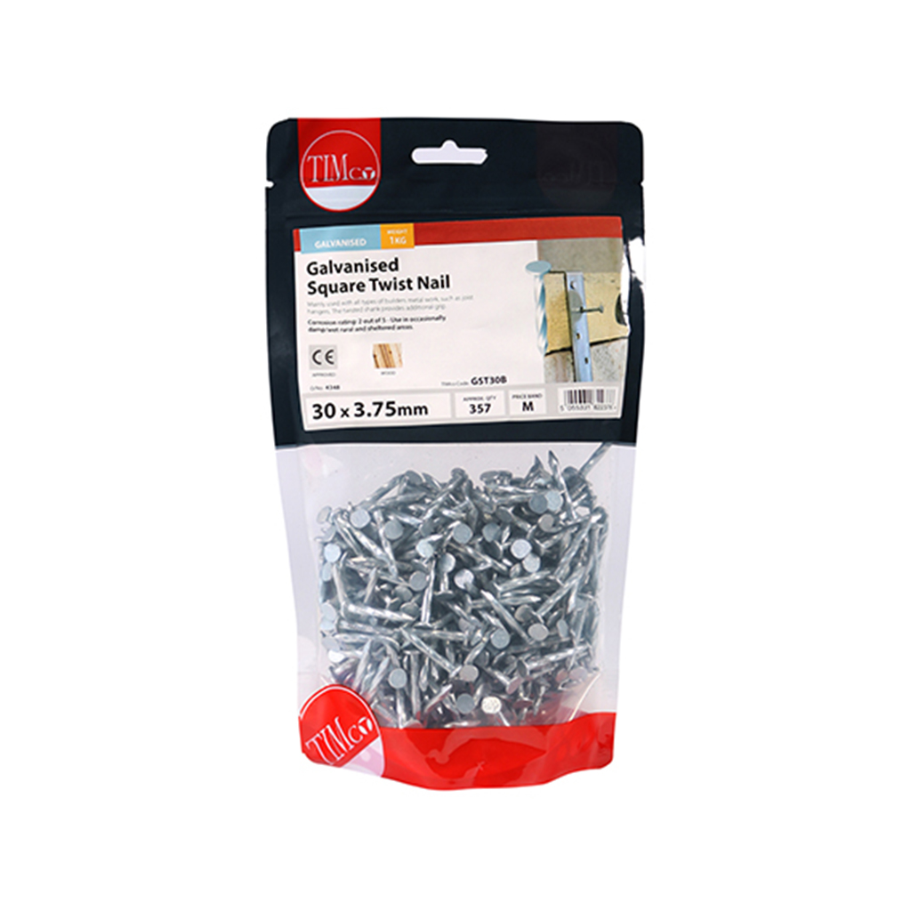 Timco Square Twist Nail Galvanised 30x3.75mm (1kg) Product