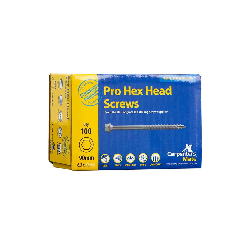 Carpenters Mate Pro Hex Head Screw 90mm (100pk) Product