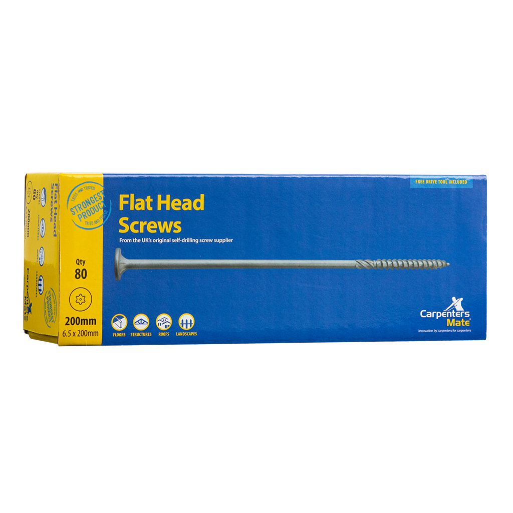 Carpenters Mate Pro Flat Head Screws 200mm (80pk) Product