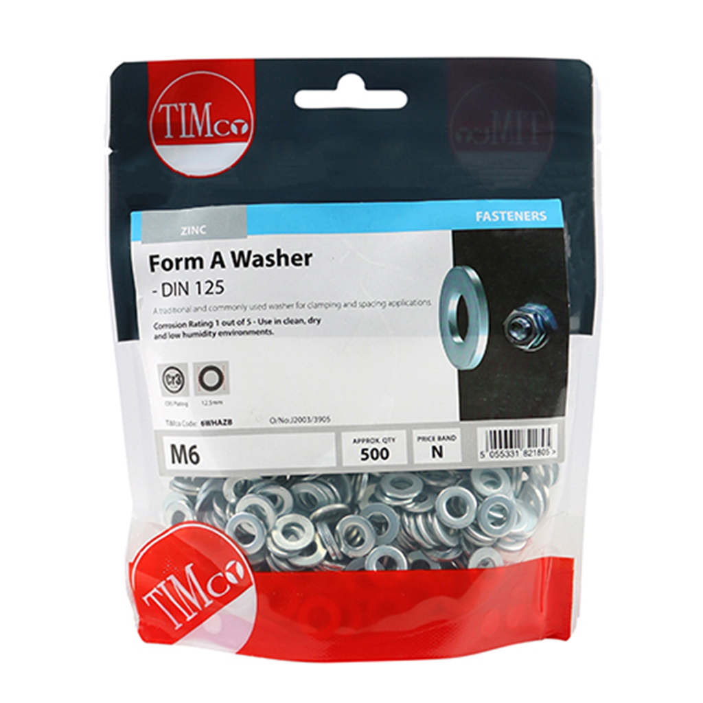 Timco Form A Washers - Zinc - M6 (500Pk) Product