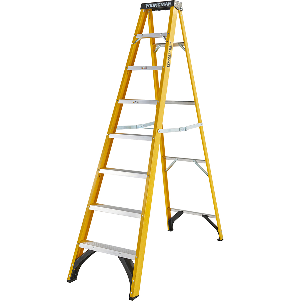 Eight Tread Fibreglass Heavy Duty Trade Step Ladder Product