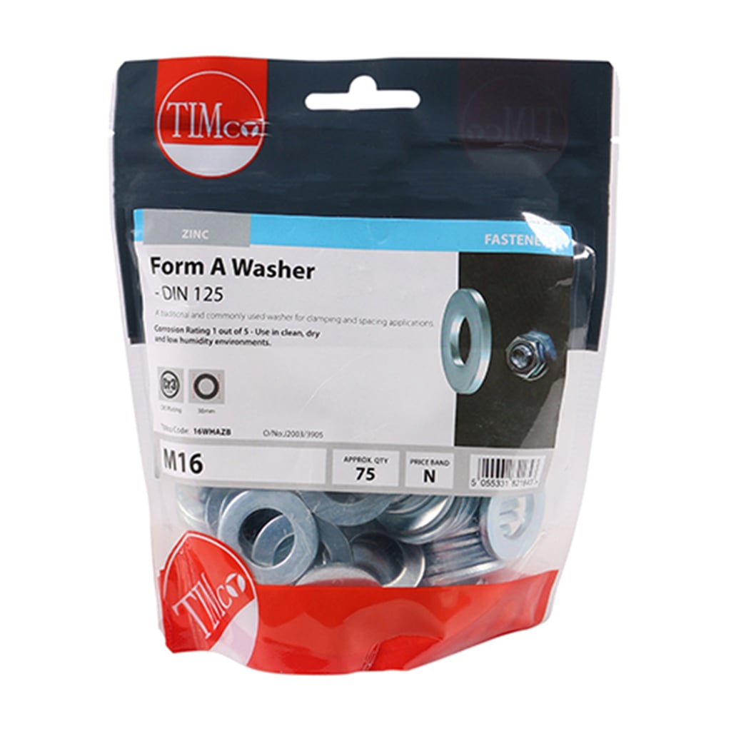 Timco Form A Washers - Zinc - M16 (75Pk) Product