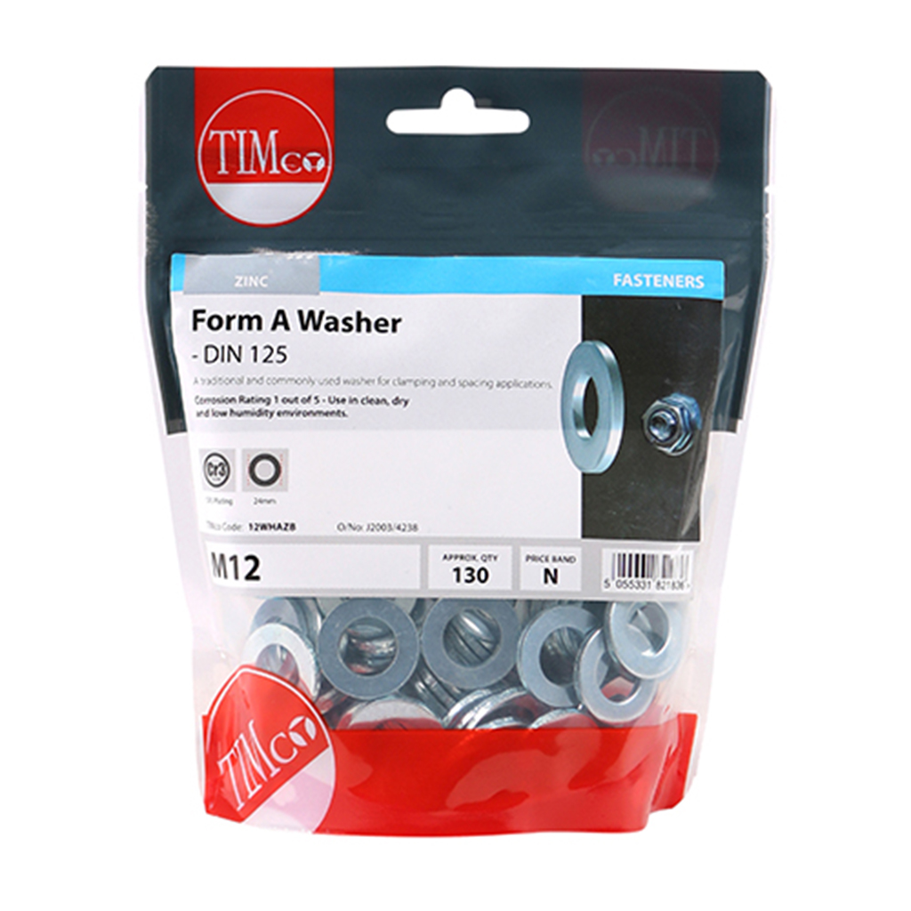 Timco Form A Washers - Zinc - M12 (130Pk) Product