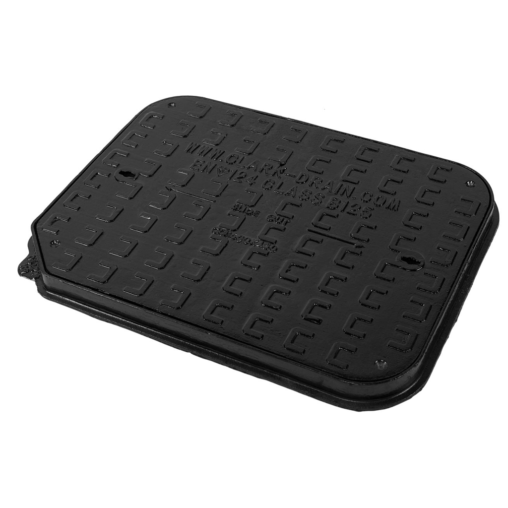 600x450mm Clark Drain Rectangular B125 Manhole Cover & Frame - Black ...