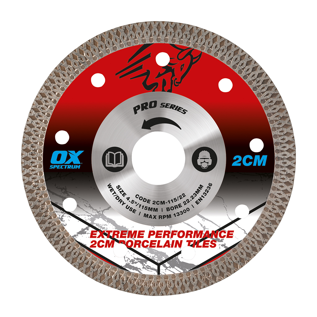 OX Pro 2CM Porcelain Cutting Blade - 115mm - 115mm Product