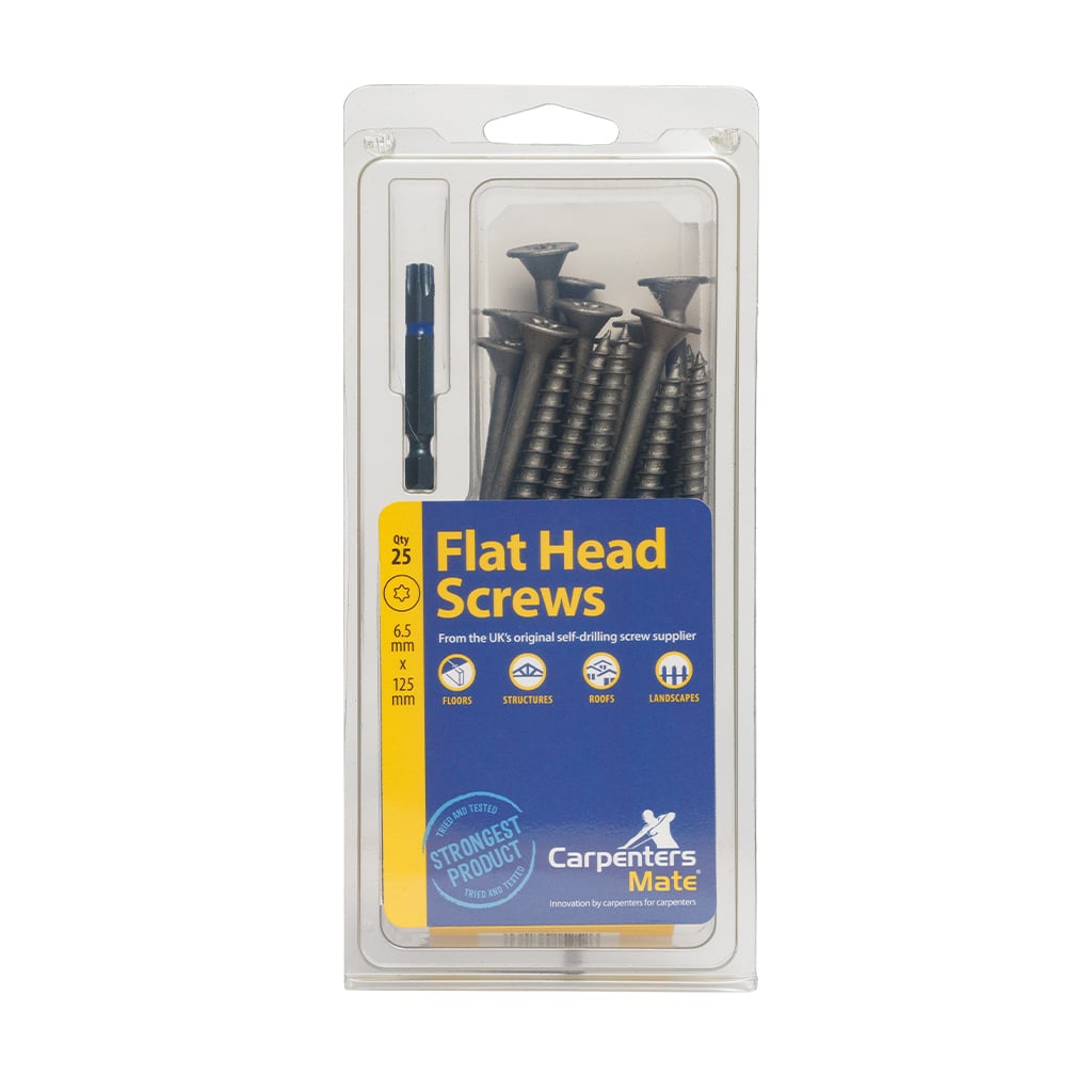 Carpenters Mate Pro Flat Head Screws - 6.5x125mm Pack of 25 Product