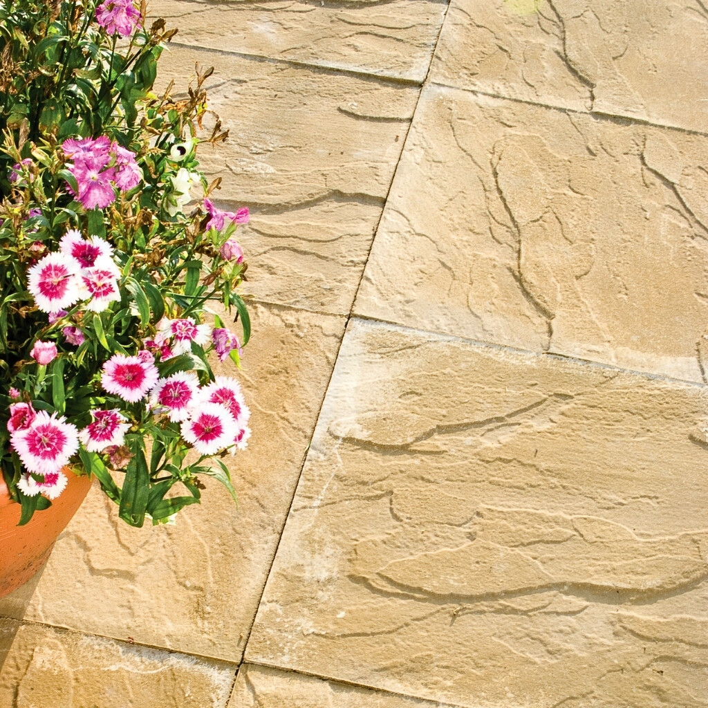 Brett Broadway Economy Concrete Riven Paving - Buff - 450x450x32mm Product