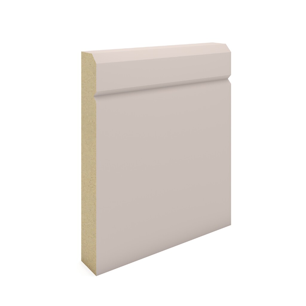 Chamfered Single V Grooved MDF Primed Skirting Board - 18x119x4400mm ...