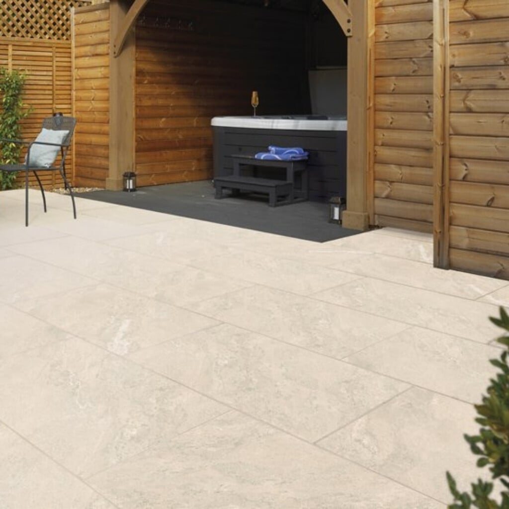 Pavestone Essenza Porcelain Paving Slab - White - 900x600x20mm Product
